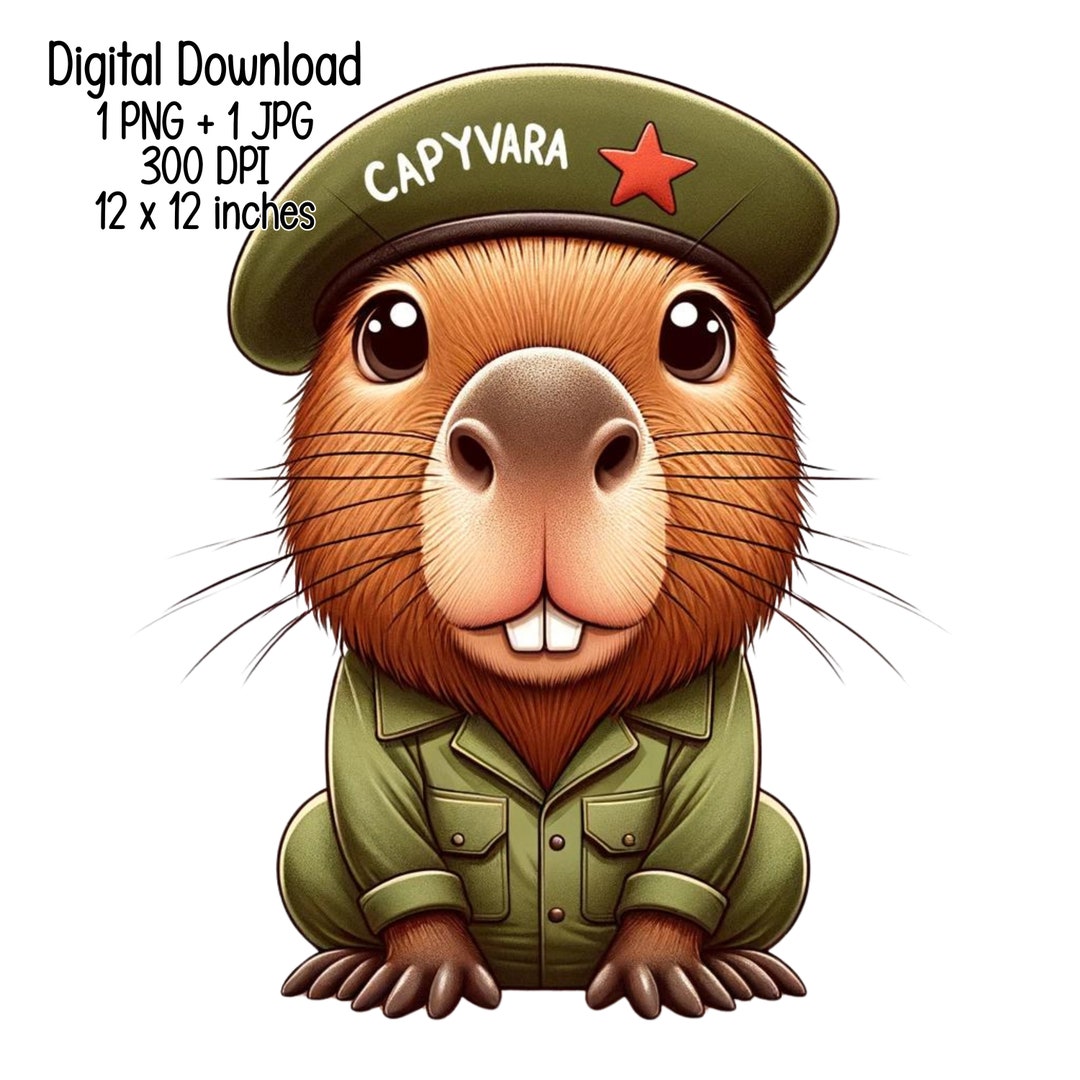 Capybara as Capyvara Digital Download Illustration Che Guevara as CAPY ...