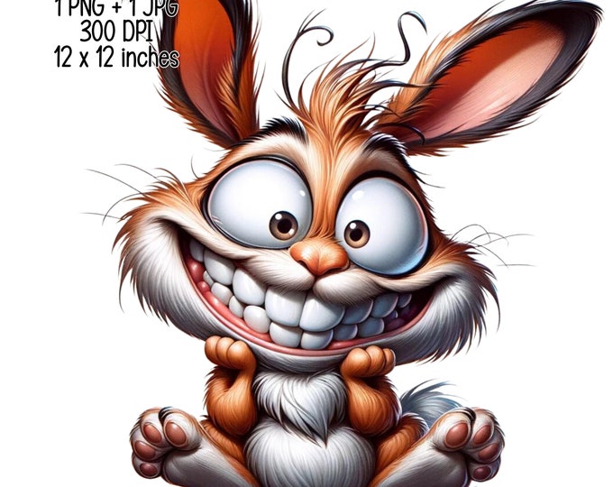 15 PNG Cartoon Bunny Clipart – Funny Rabbit PNG – Kids Crafts Digital ...