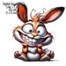 Silly Bunny Illustration | Digital Download | Clipart PNG JPG - Etsy