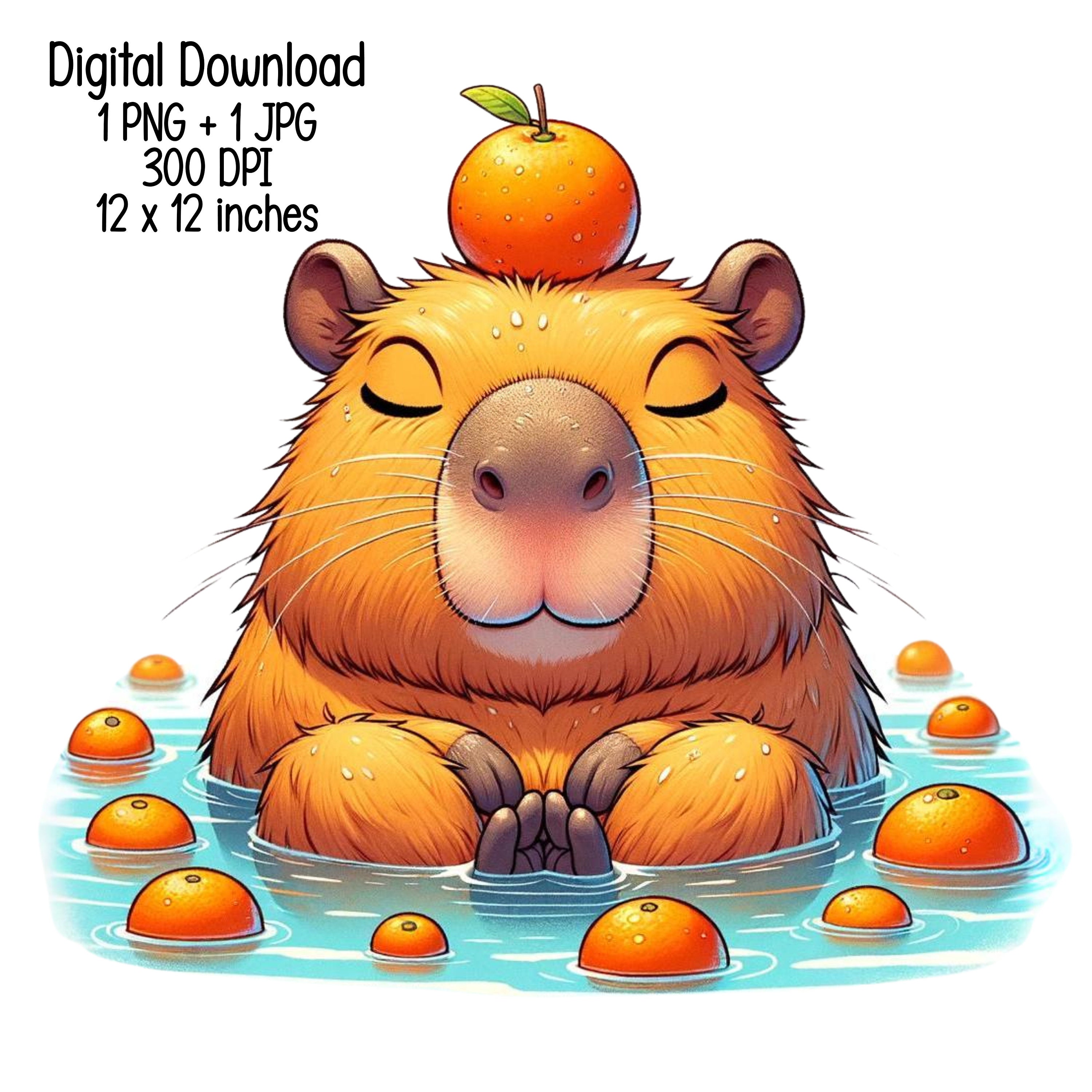 Cute Capybara Watercolor Clipart Commercial Use Sublimation Designs ...