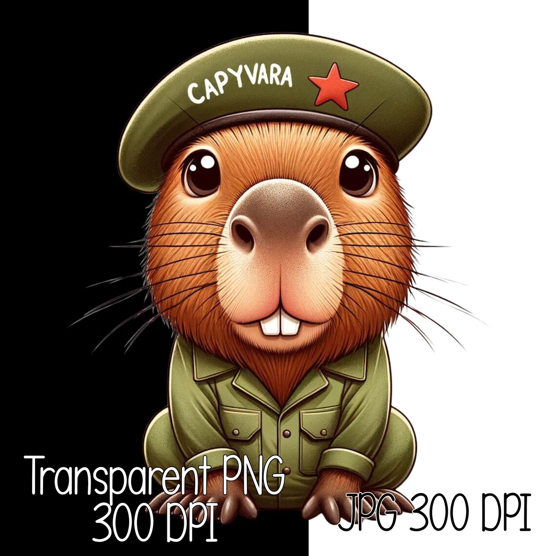 Capybara as Capyvara Digital Download Illustration Che Guevara as CAPY ...