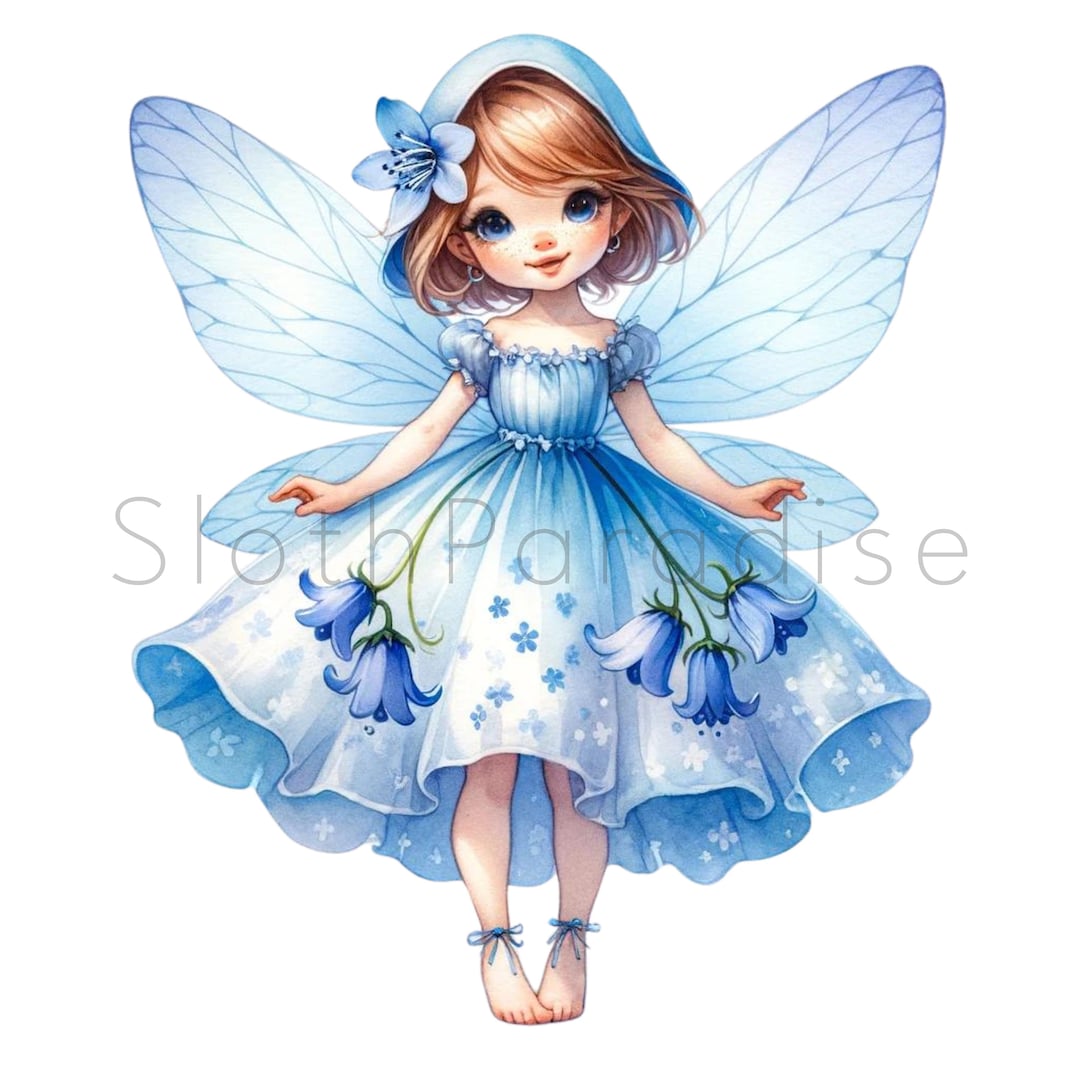 8 JPG Whimsical Flower Fairies Digital Download Bluebell, Buttercup ...