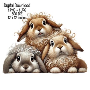 2 Curious Silly Rabbit Besties Illustration | Digital Download ...