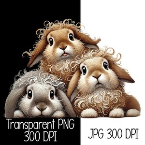 2 Curious Silly Rabbit Besties Illustration | Digital Download ...