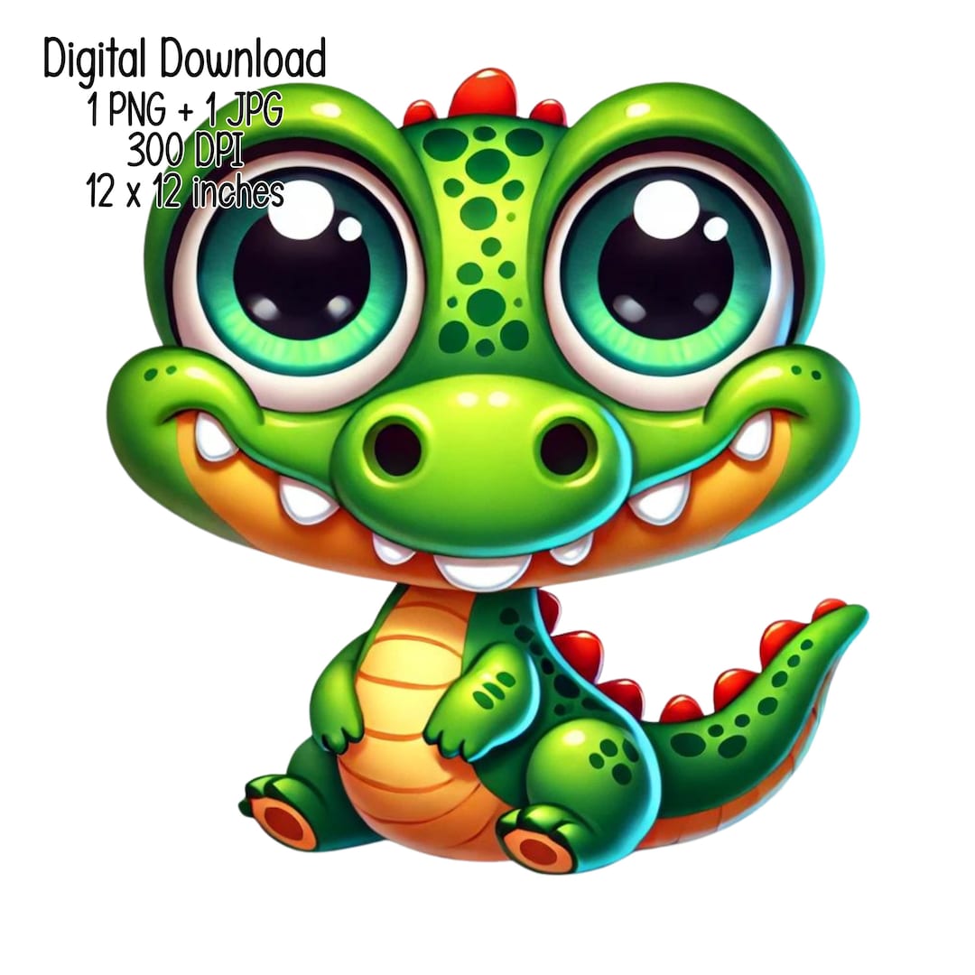 Gator Cute and Green Children Clipart Illustration Commercial Use ...