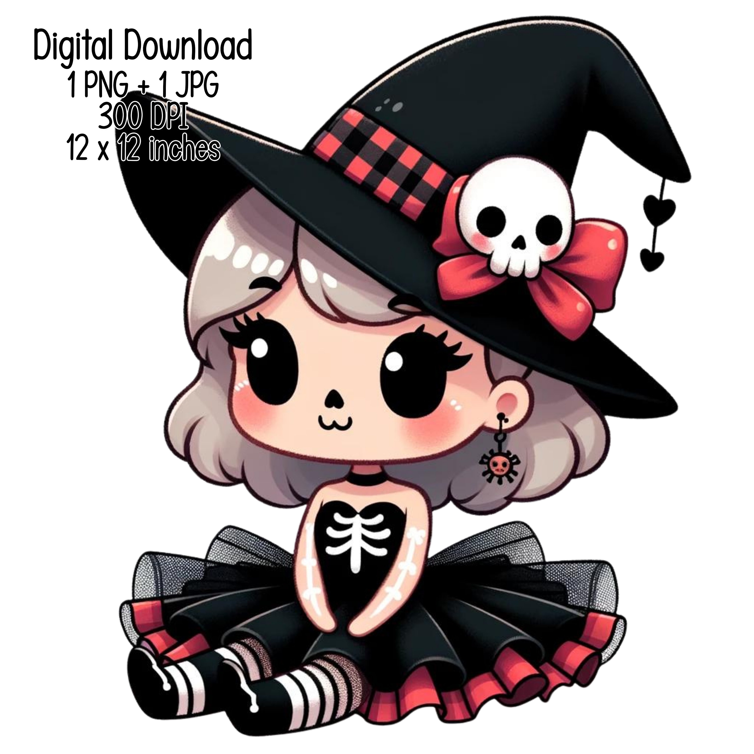 Cute Adorable Witch Digital Download, Illustration Clipart Commercial ...