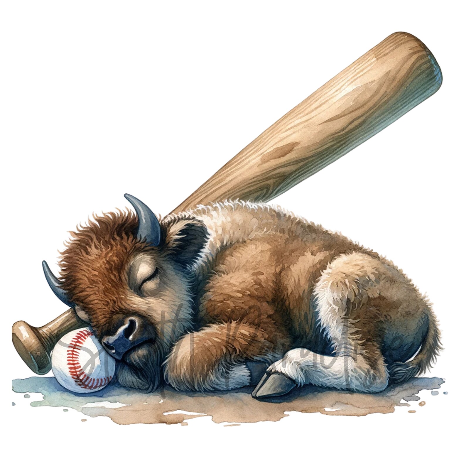 10 Baseball Animals Pngs Transparent Watercolor Clipart Digital ...