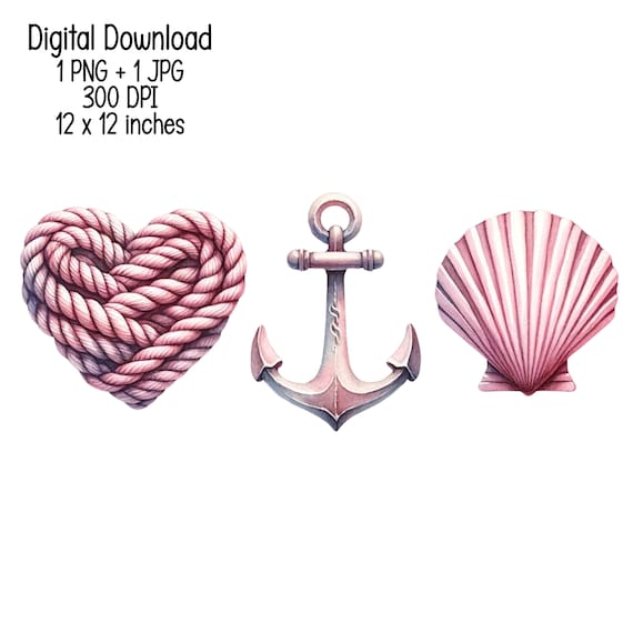 Pink Anchor Clip Art