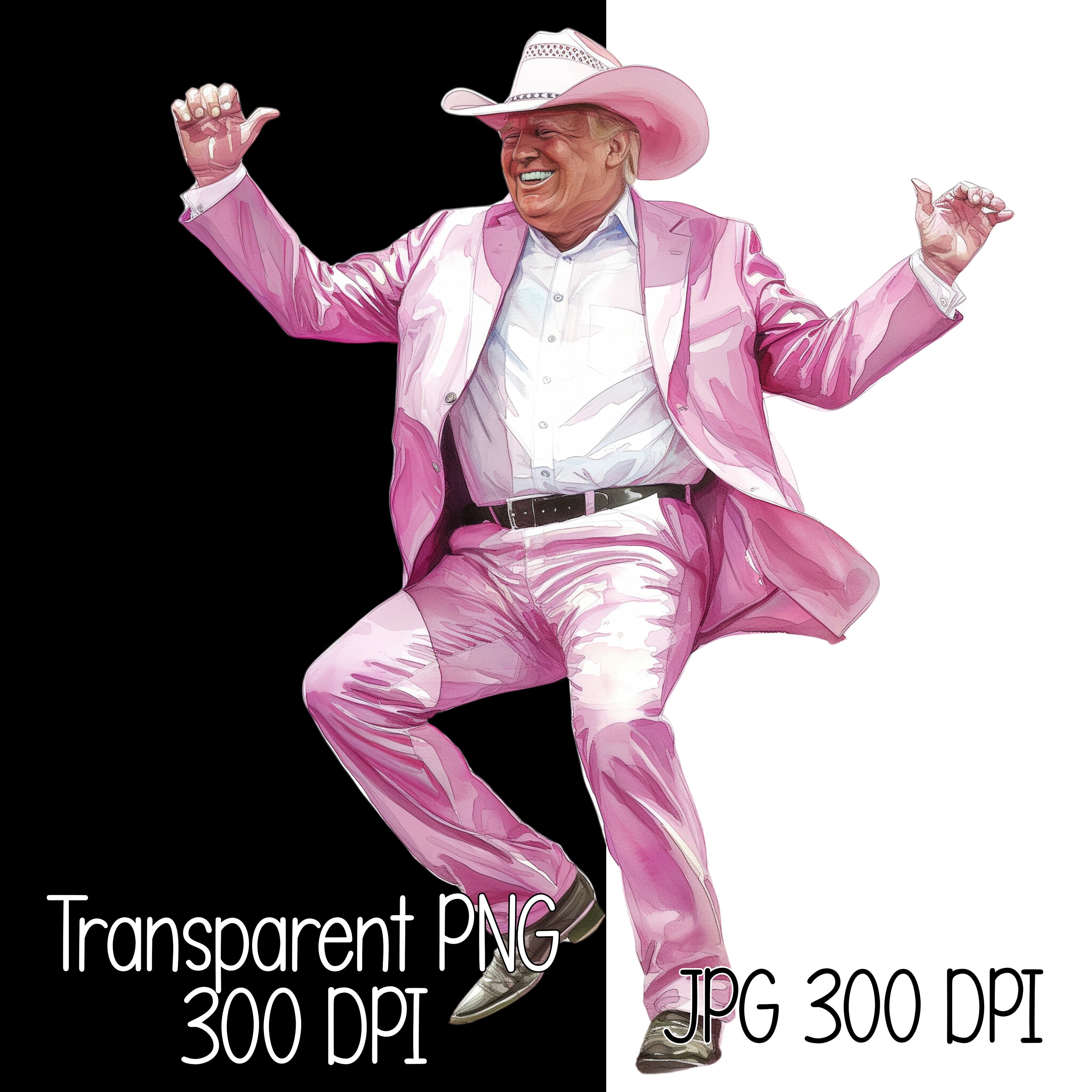 Trump Dancing Humorous Clipart Illustration Transparent Digital ...