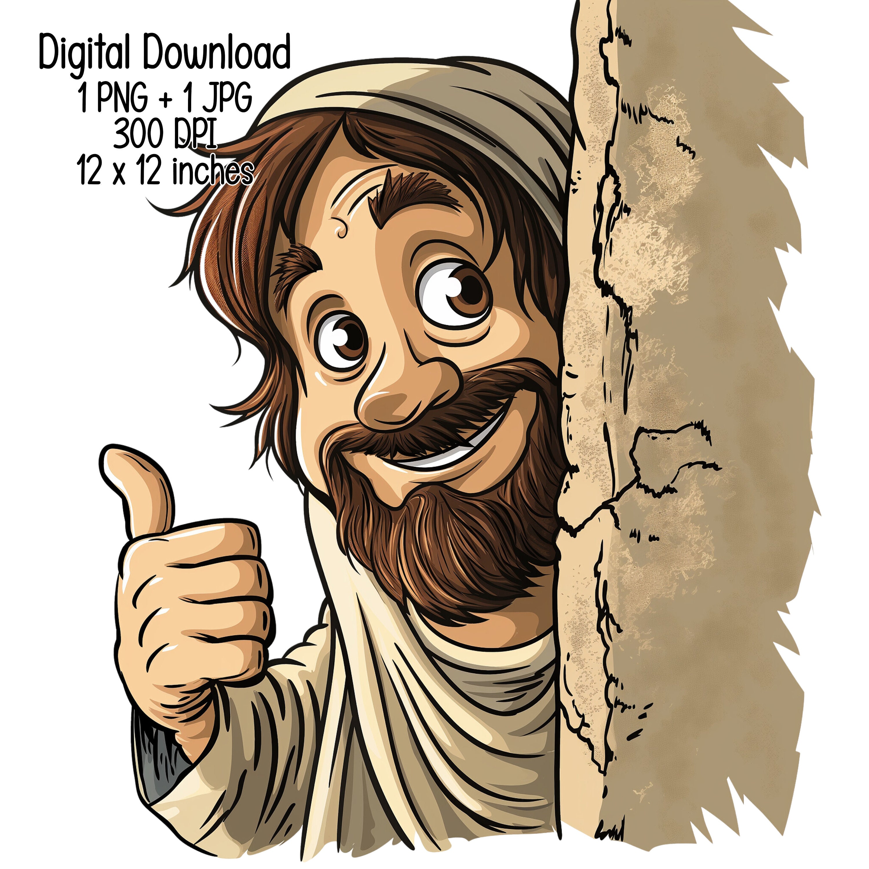 Humorous Jesus Funny Thumbs up Peeking Transparent Digital Download ...