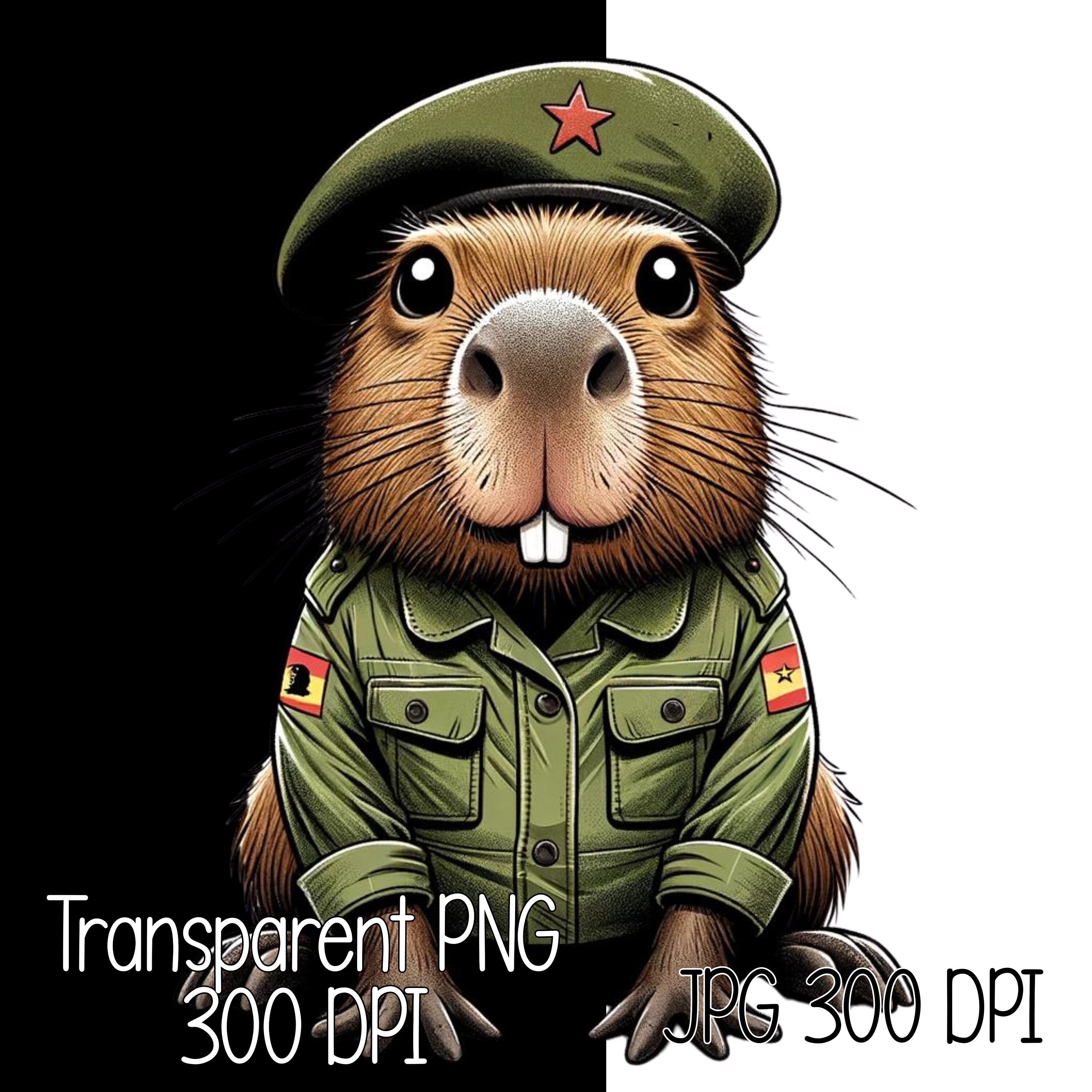 Funny Capybara as Capyvara Digital Download Illustration Che Guevara ...