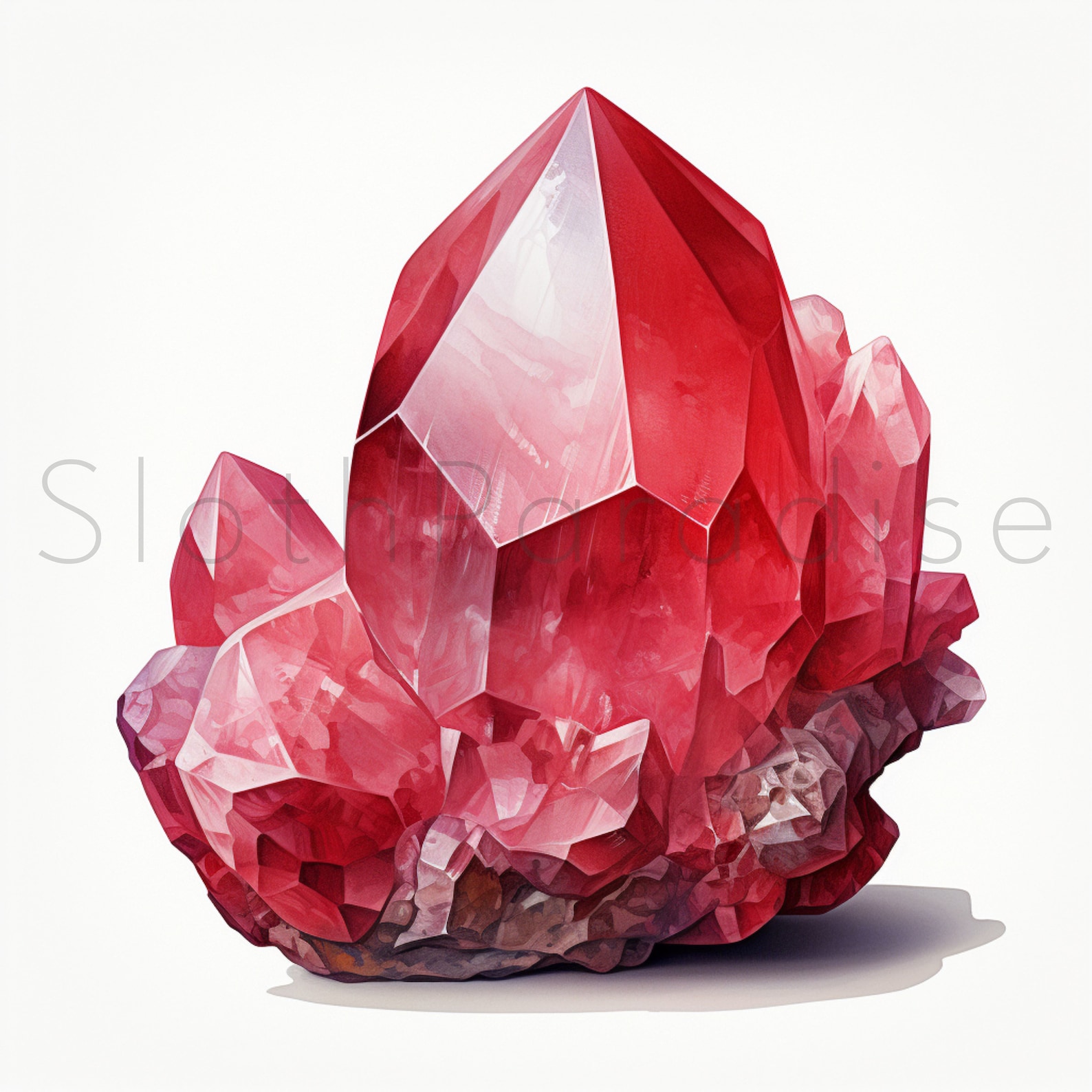 16 JPG Watercolor Ruby Crystal Clipart Digital Download - Etsy