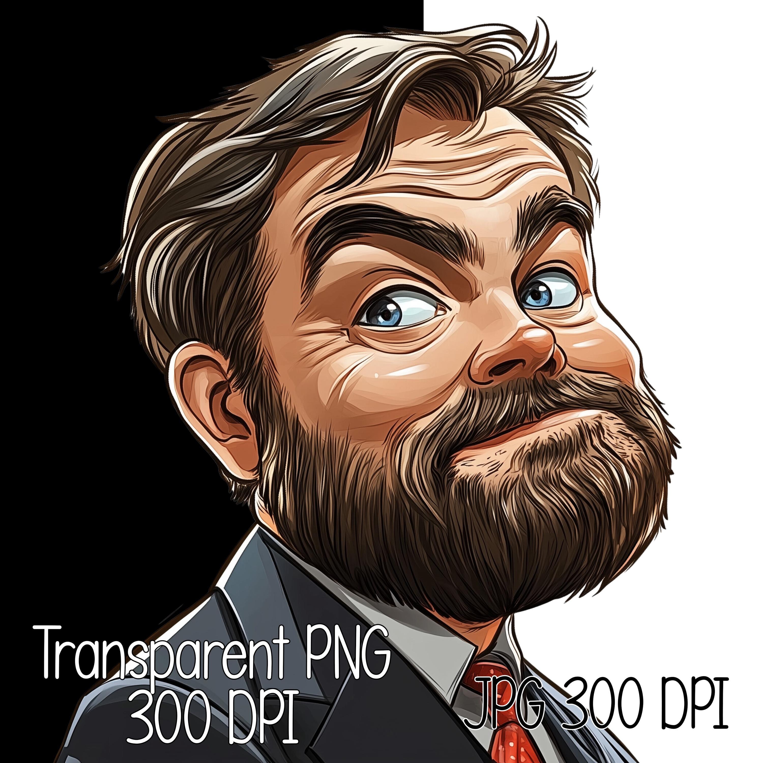 Comical JD Vance Thumb up Digital Download Clipart Illustration ...
