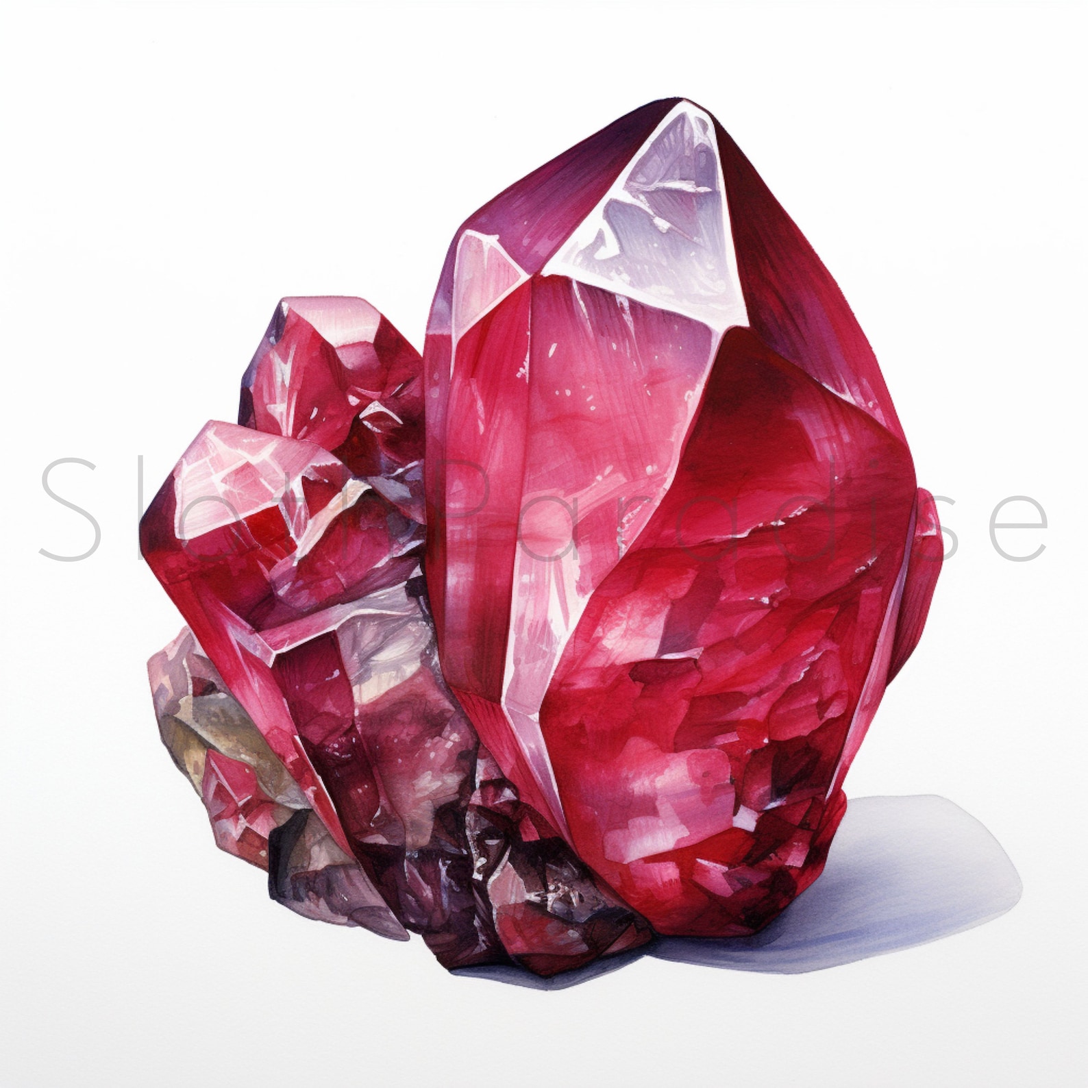 16 JPG Watercolor Ruby Crystal Clipart Digital Download - Etsy