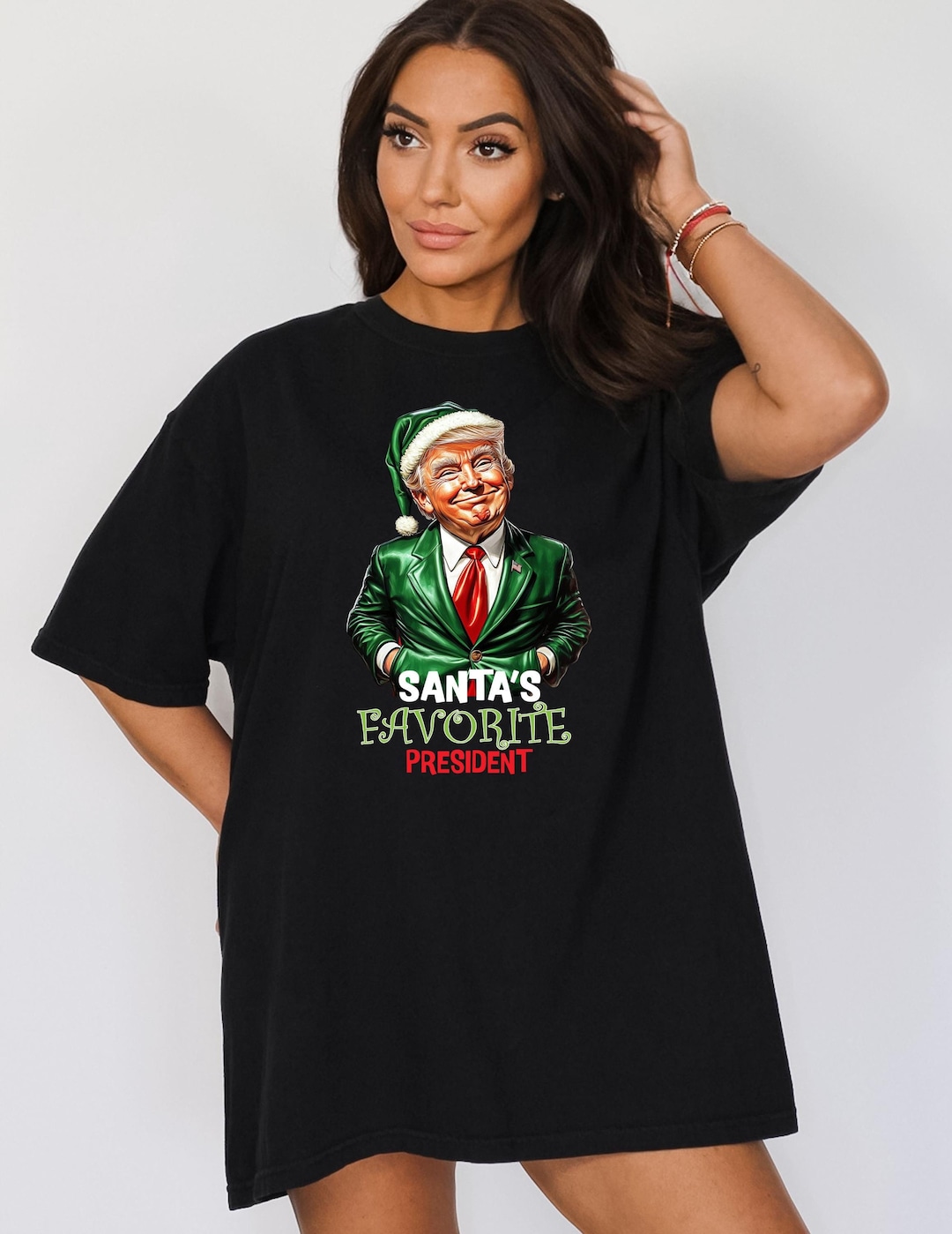 Trump as Santa's Favorite President - Humorous Trump Elf Christmas T ...