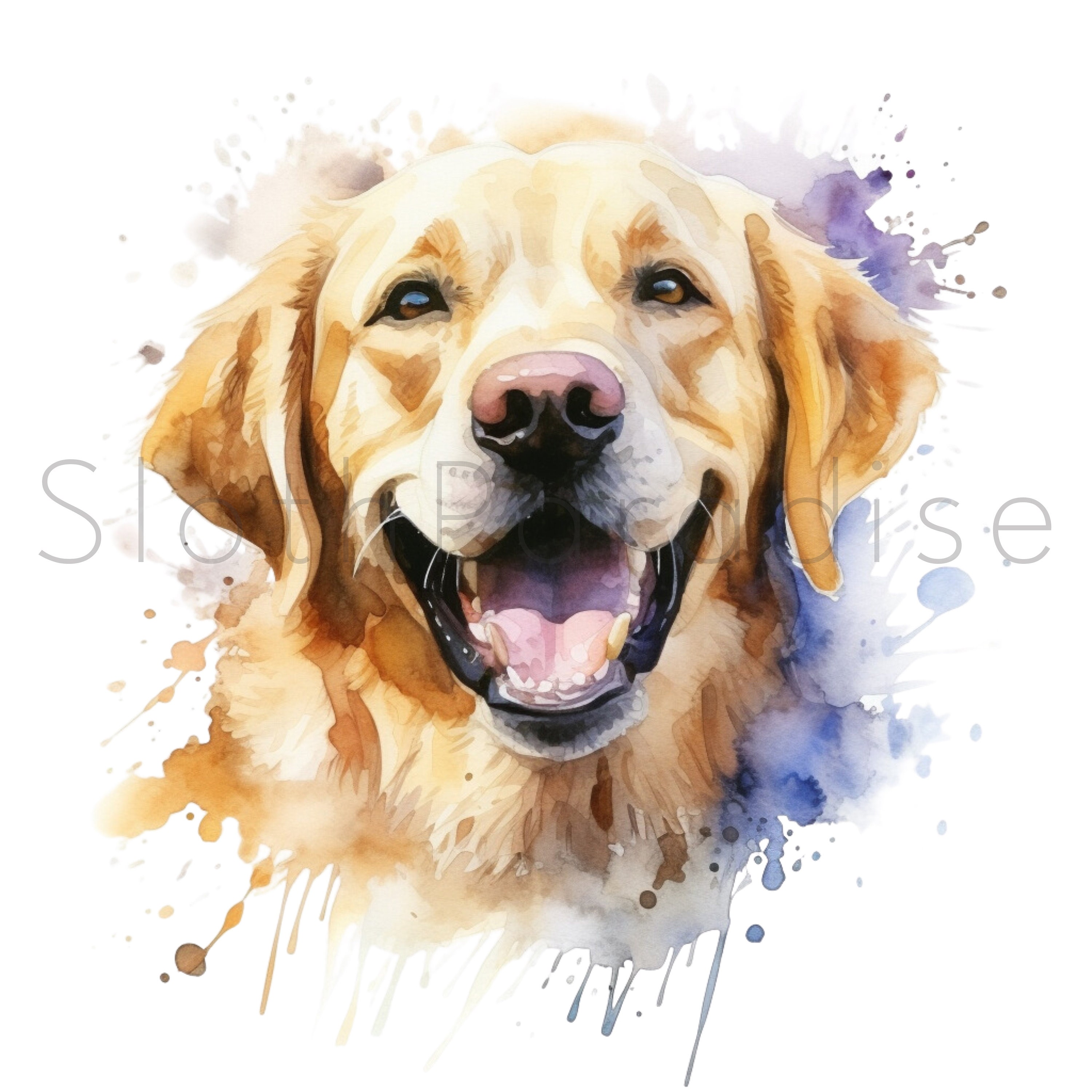 12 PNG Dog Color Splash Transparent Watercolor Clipart Digital Download ...