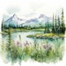 13 JPG Alaska Landscapes Watercolor Clipart Digital Download Commercial ...