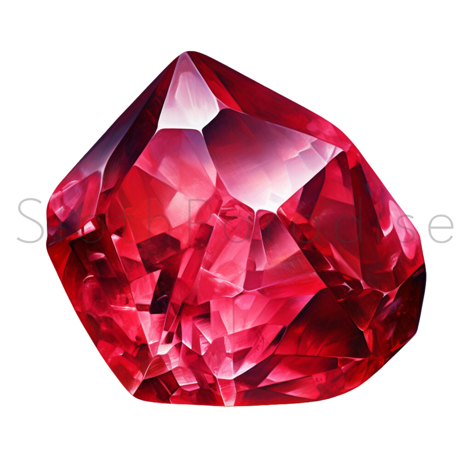 16 PNG Ruby Crystal Transparent Watercolor Clipart Digital Download ...