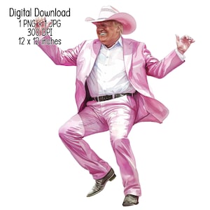 Trump Dancing Humorous Clipart Illustration | Transparent Digital ...