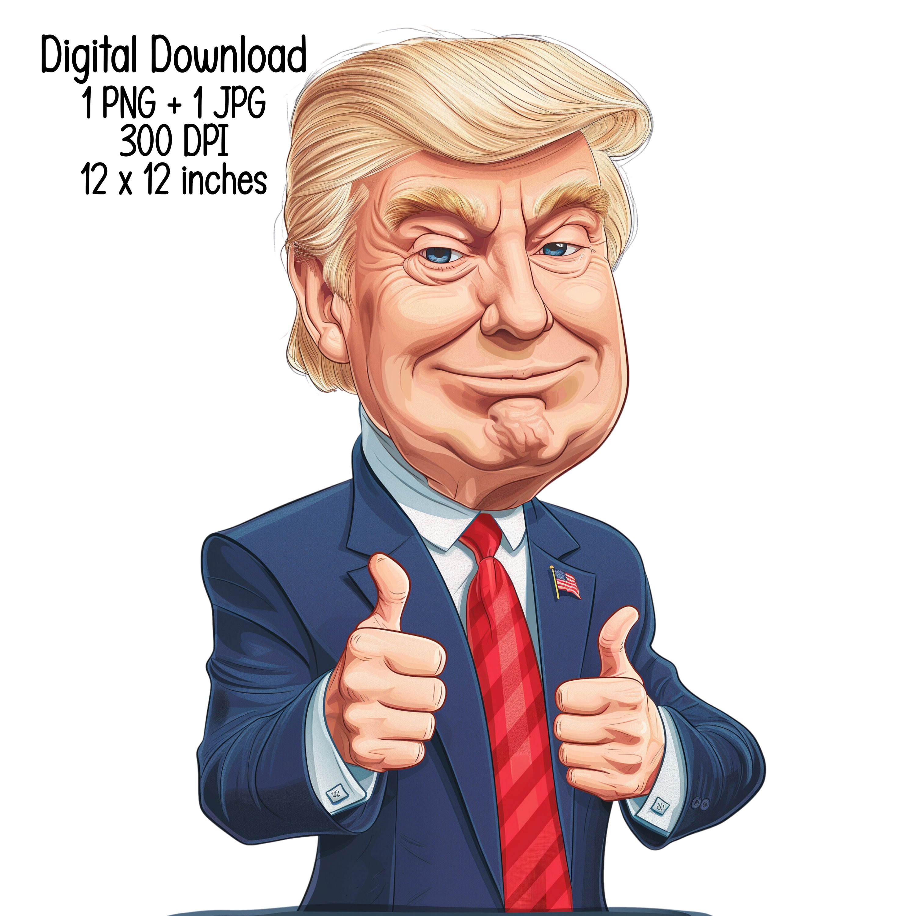 Trump With Thumbs up Transparent Digital Download Humorous Trump ...
