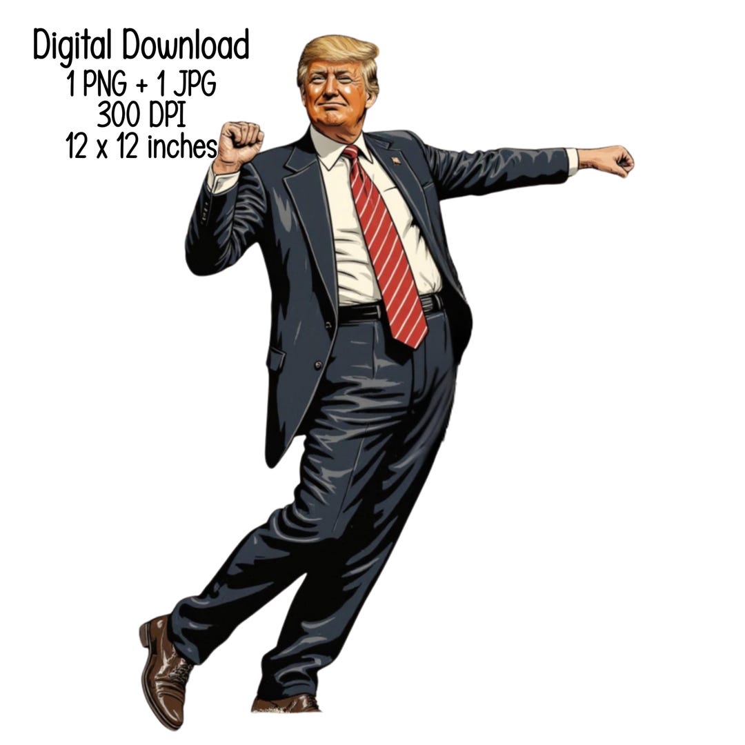 Dancing Trump PNG | Patriotic USA Clipart | Funny Trump | Vintage ...