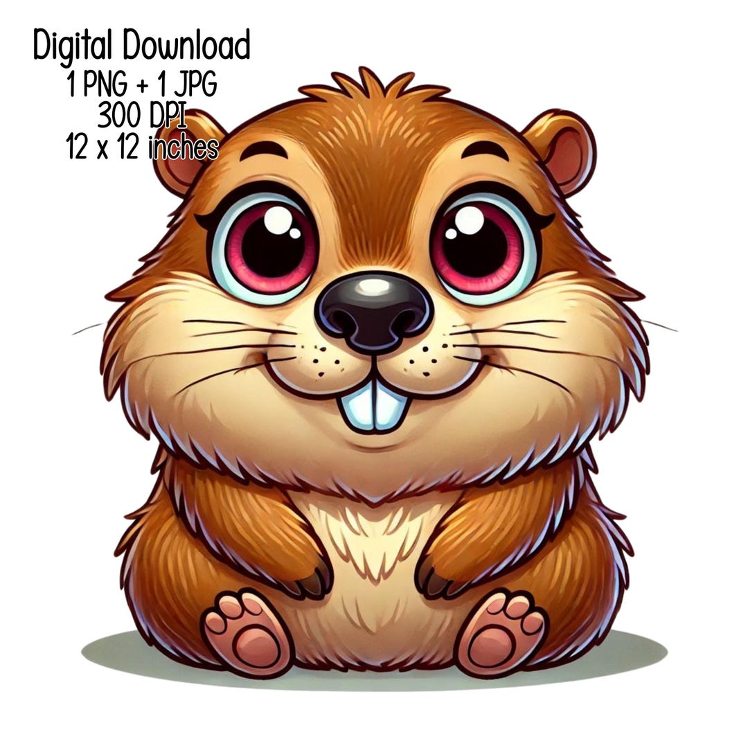 Cute Groundhog Clipart Illustration for Children | Commercial Use ...
