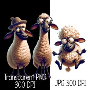 Crazy Sheep Nerds Digital Download Humorous Flock Illustration Clipart ...