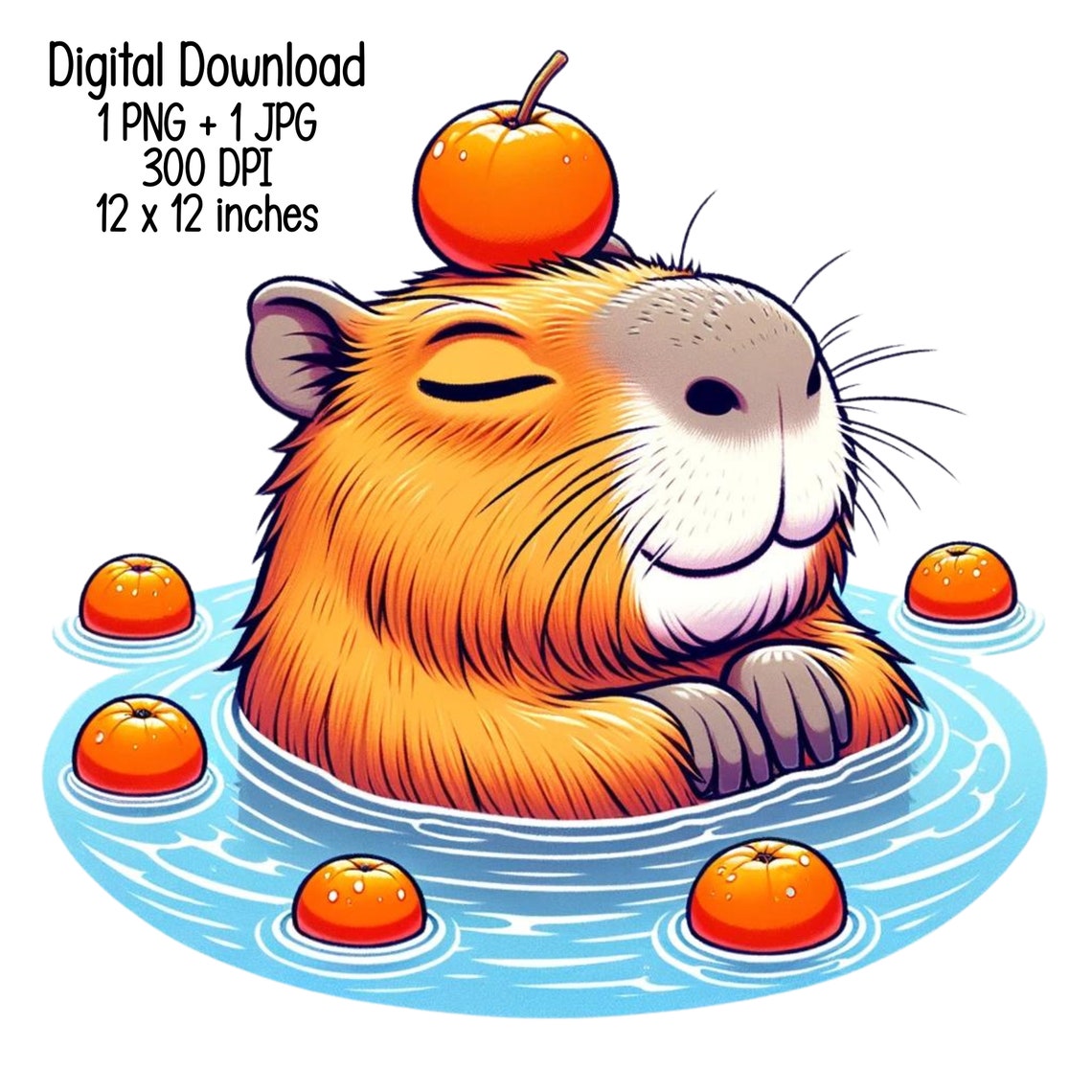 Cute Capybara Watercolor Clipart Commercial Use Sublimation Designs ...