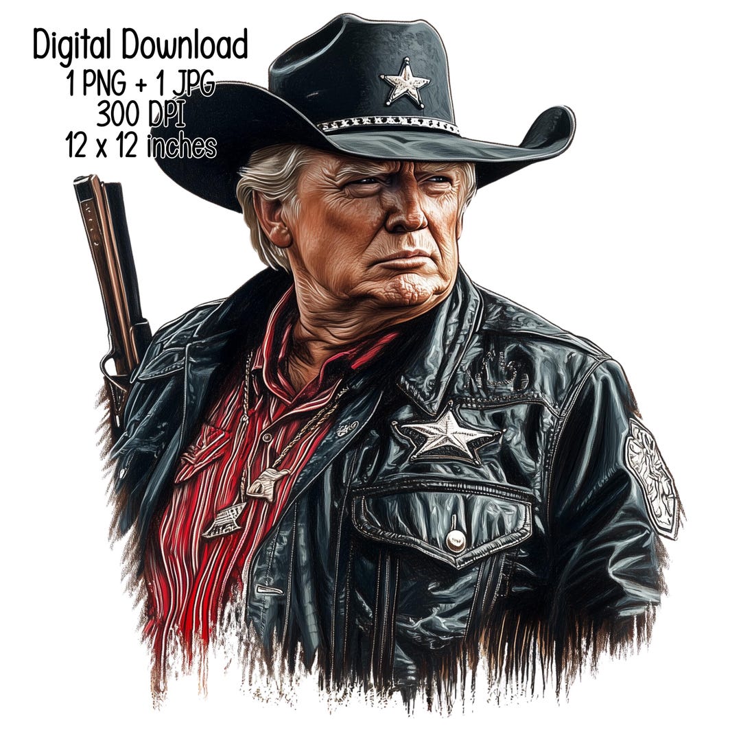 Trump as Cool Sheriff - Digital Download Illustration, PNG, JPG - Etsy