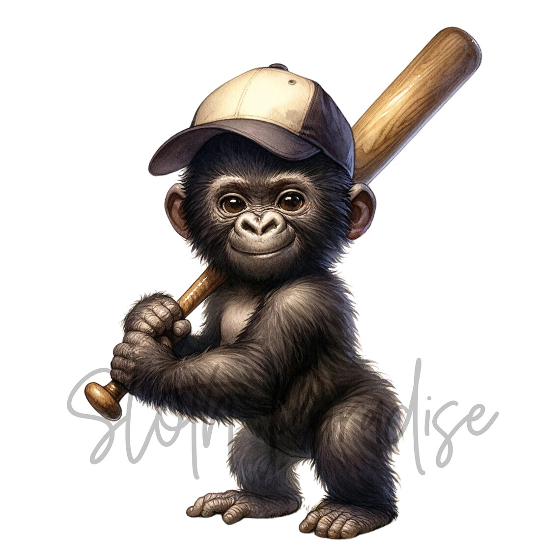 10 Baseball Animals Pngs Transparent Watercolor Clipart - Etsy