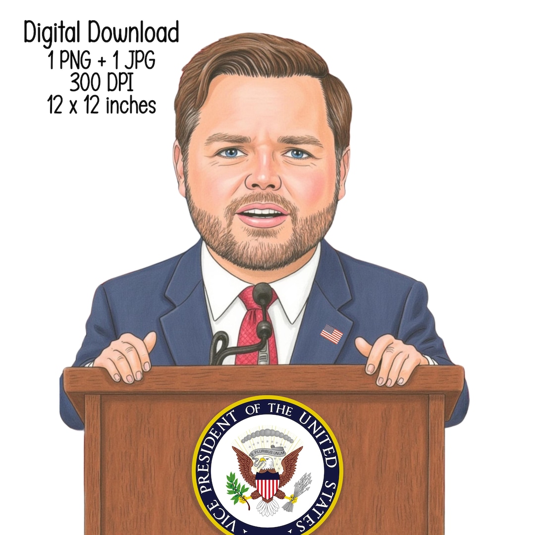 JD Vance Vice President Digital Download Clipart Illustration ...