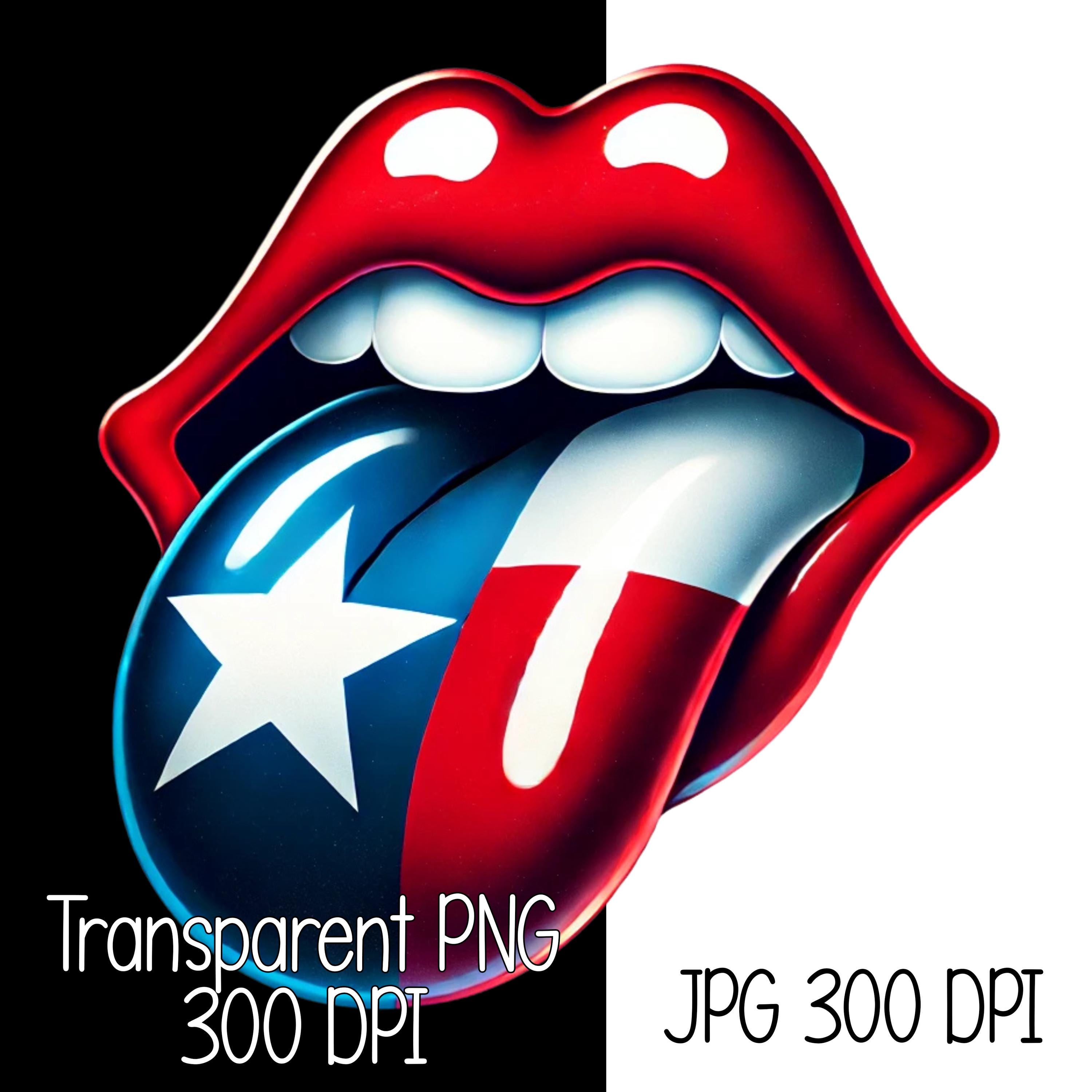 Texas Flag Lips PNG, Western Sublimation Tongue Graphic, Patriotic ...