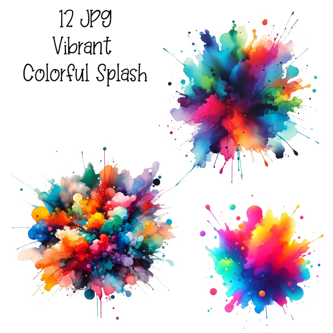 12 JPG Abstract Vibrant Colorful Splash Digital Download Commercial Use ...