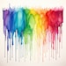 18 JPG Watercolor Rainbow Color Drips Digital Download Commercial Use ...