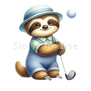7 PNG Golf Nursery Room Animals Watercolor Transparent Clipart Digital ...