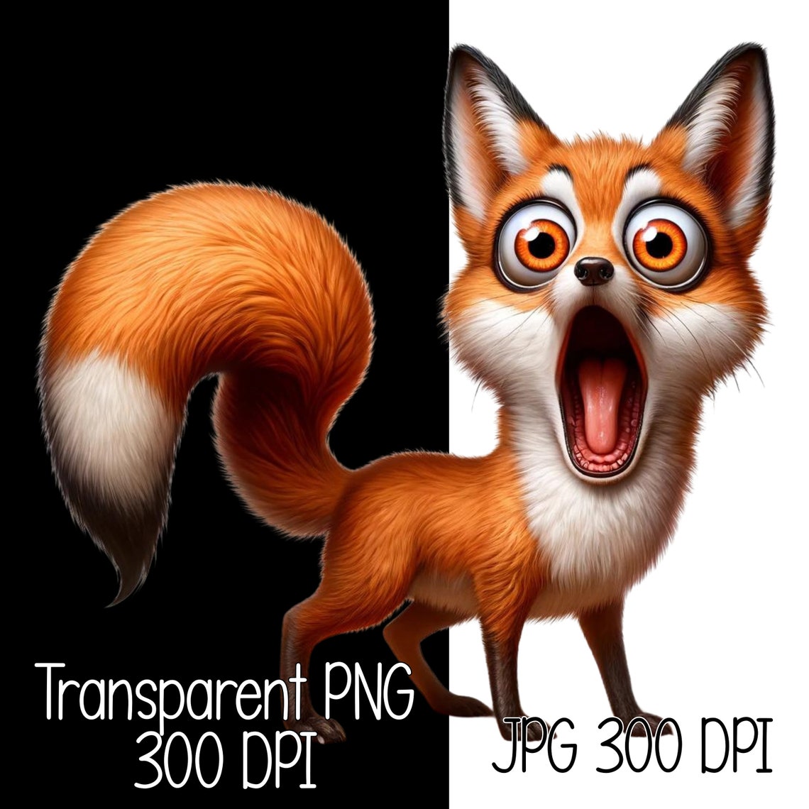 No Way Surprised Humorous Fox Illustration | Digital Download | Clipart ...