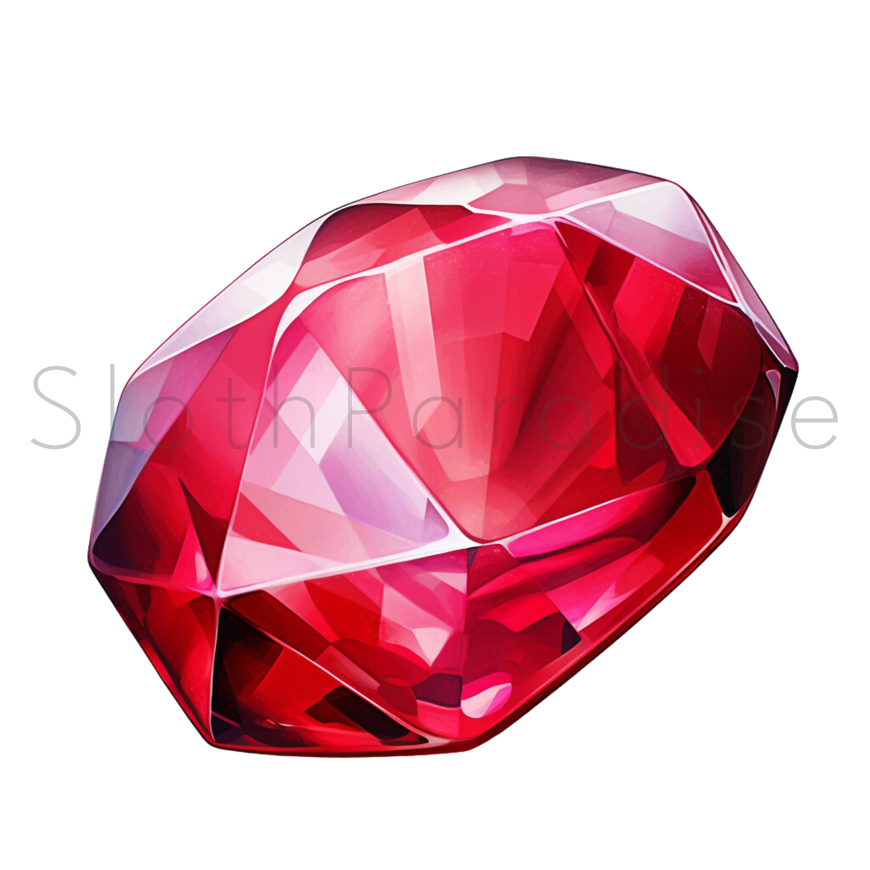 16 PNG Ruby Crystal Transparent Watercolor Clipart Digital Download ...