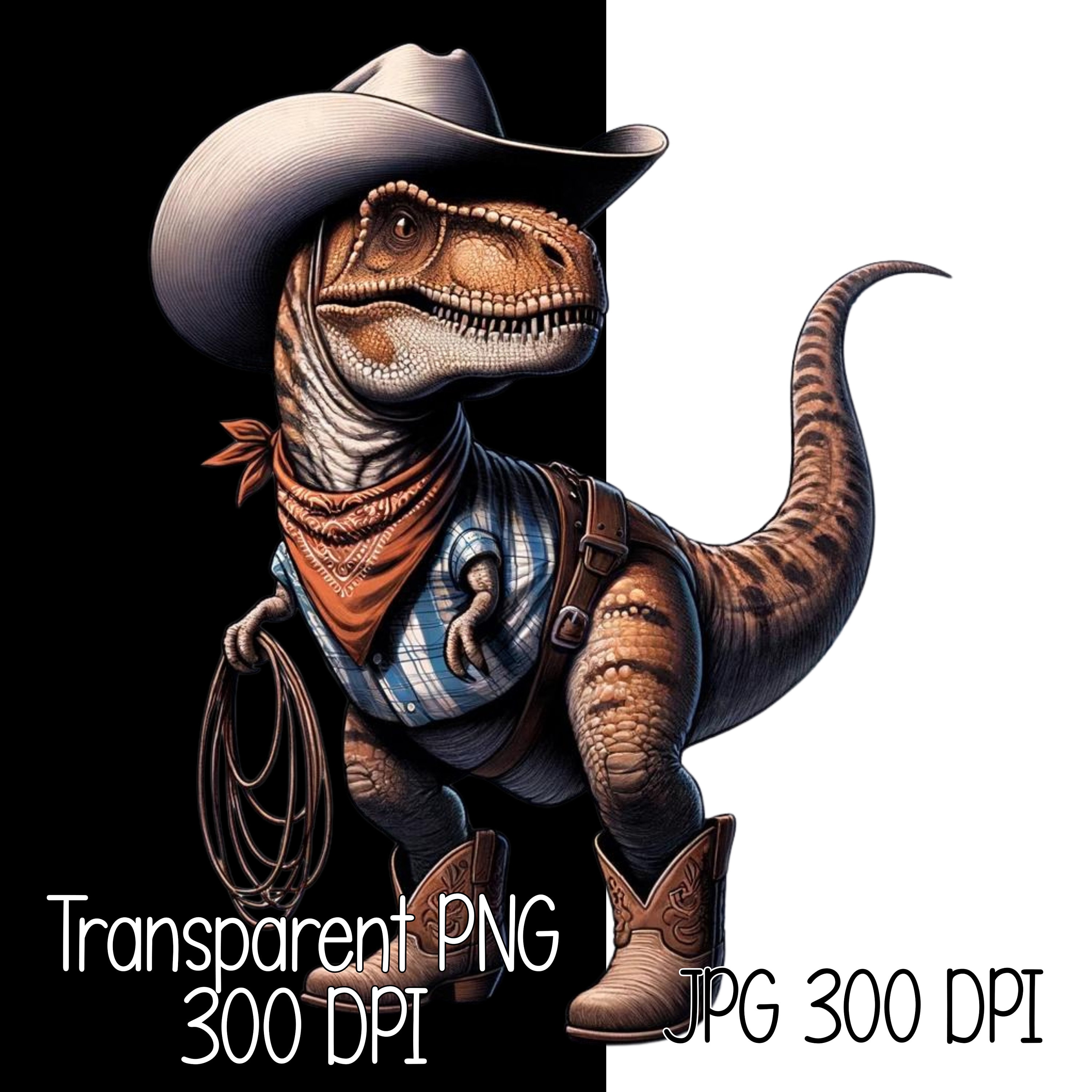 T-rex as Texan Clipart Illustration Dinosaur Cowboy Commercial Use ...