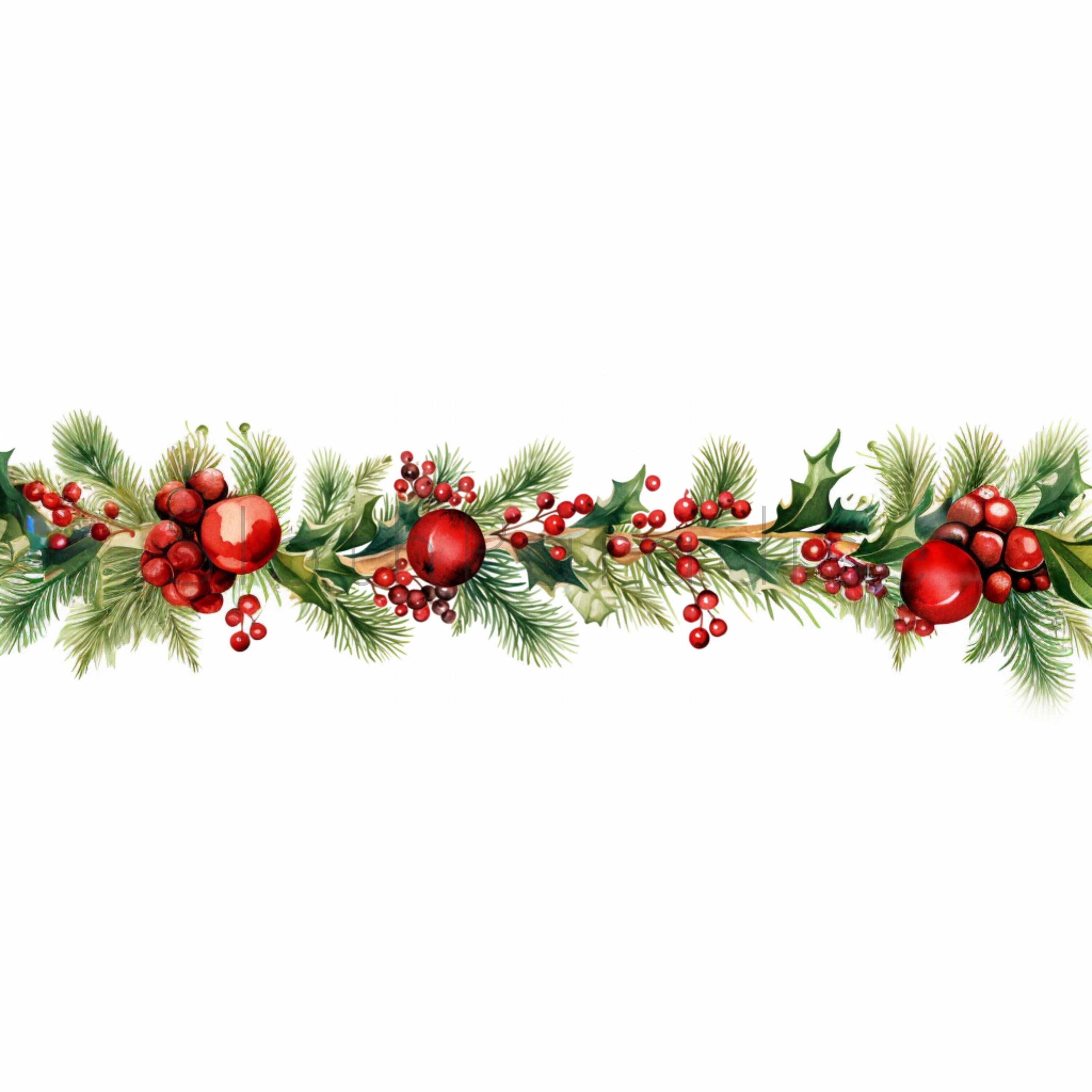 61 JPG Christmas Borders Watercolor Digital Download Commercial Use ...