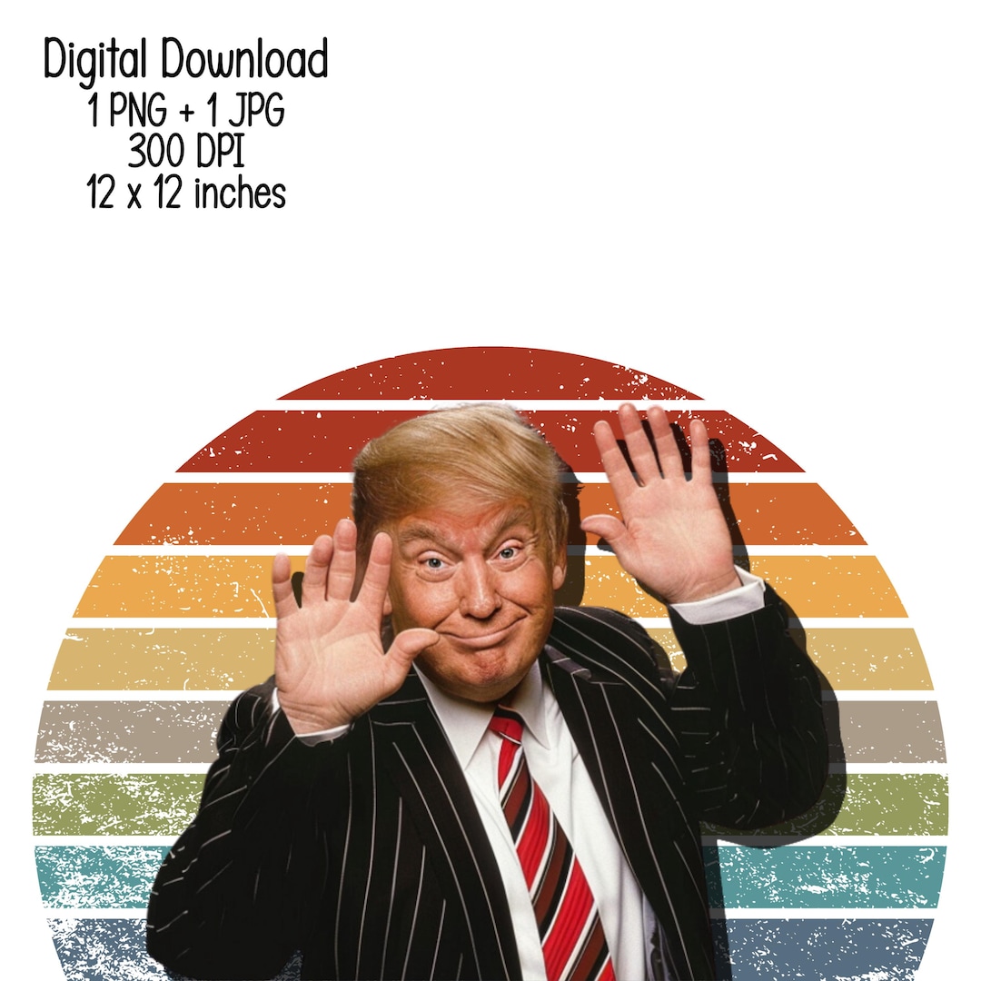 Retro Trump 90's Vibe Humorous Trump T-shirt Design Clipart ...