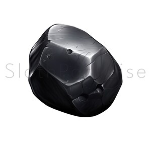 10 PNG Obsidians Crystal Transparent Watercolor Clipart Digital ...