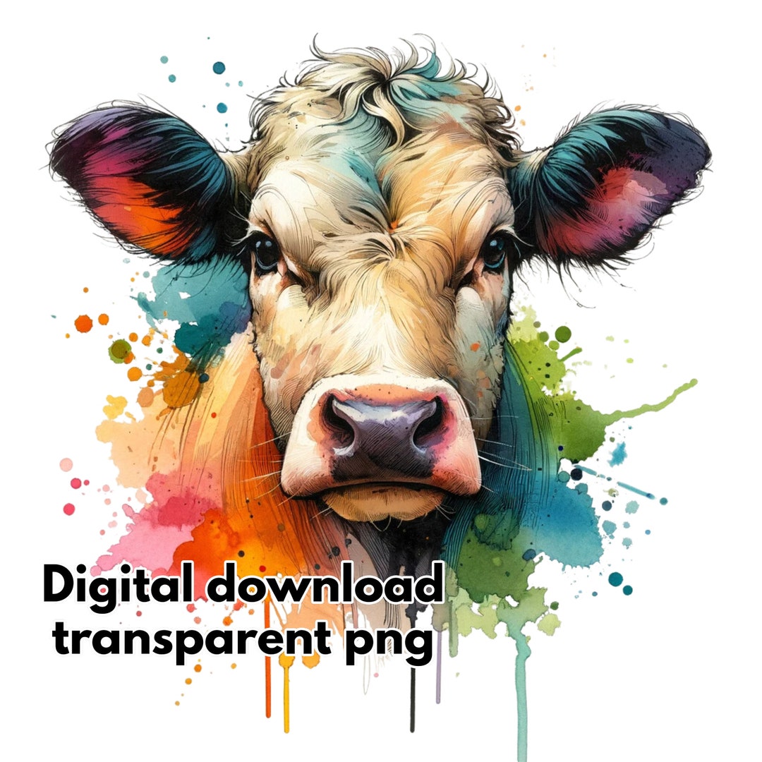 PNG Cow Color Splash Digital Download Commercial Use Transparent ...