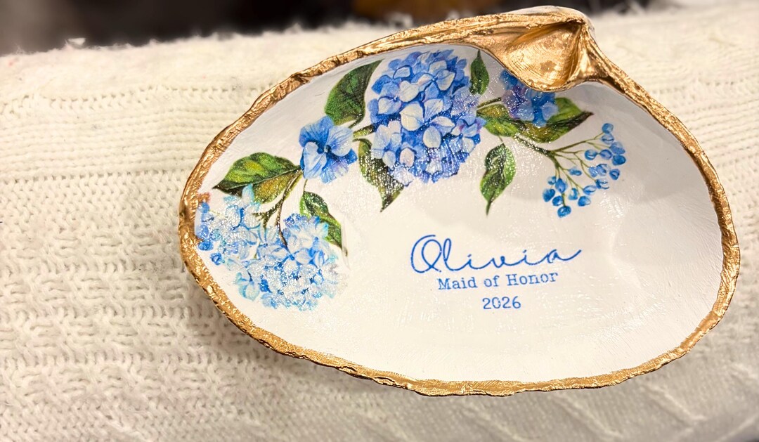 Bridesmaid Gift Personalized | Clam Shell Jewelry Dish | Maid of Honor ...