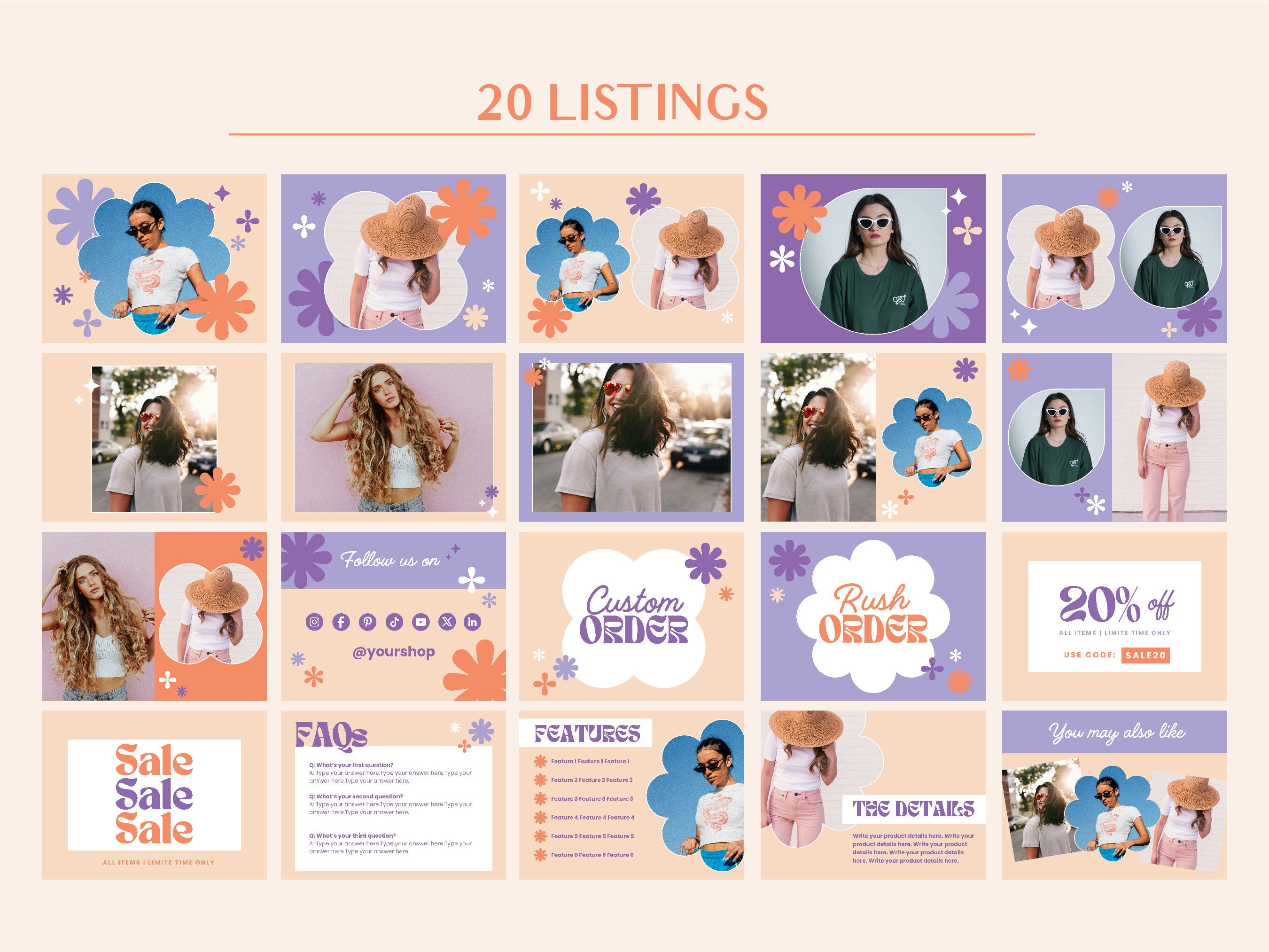 Etsy Shop Branding Kit: Mod Dream Canva Templates (digital Download) - Etsy