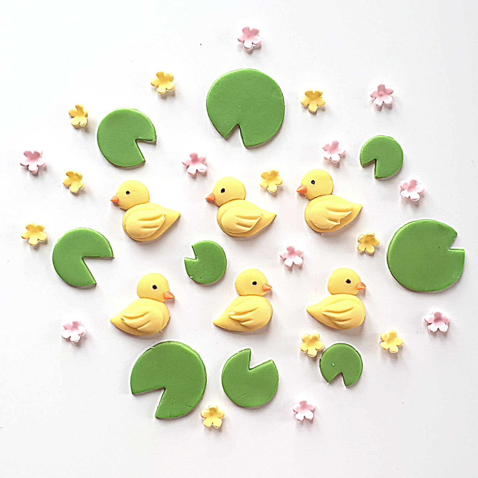 Edible Duck Cake Topper Set, Duckling Cake Decorations, 3D Fondant Duck ...