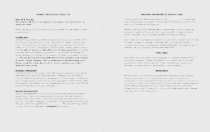 Editable Summer Camp Parent Handbook Template - Etsy