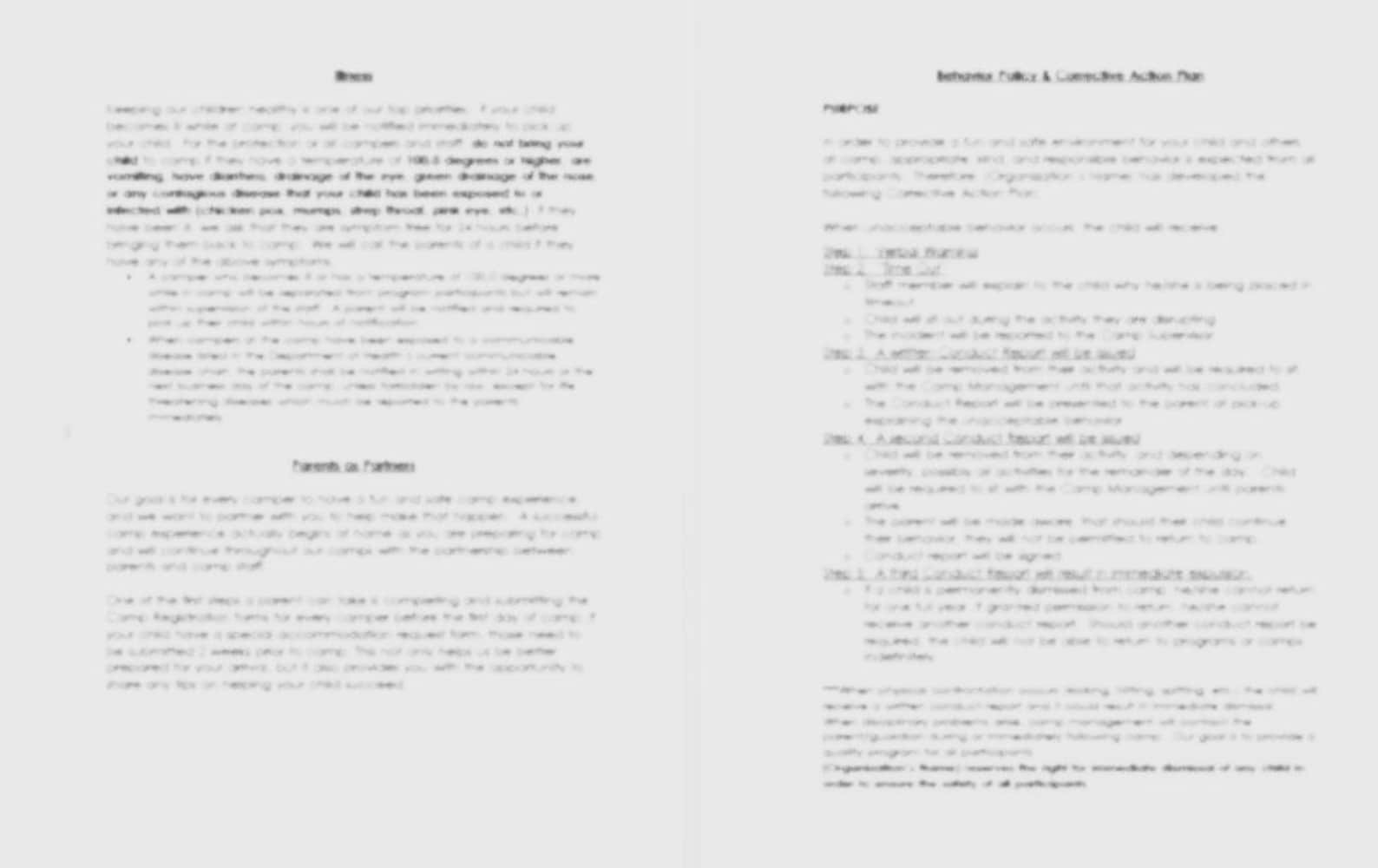 Editable Summer Camp Parent Handbook Template - Etsy