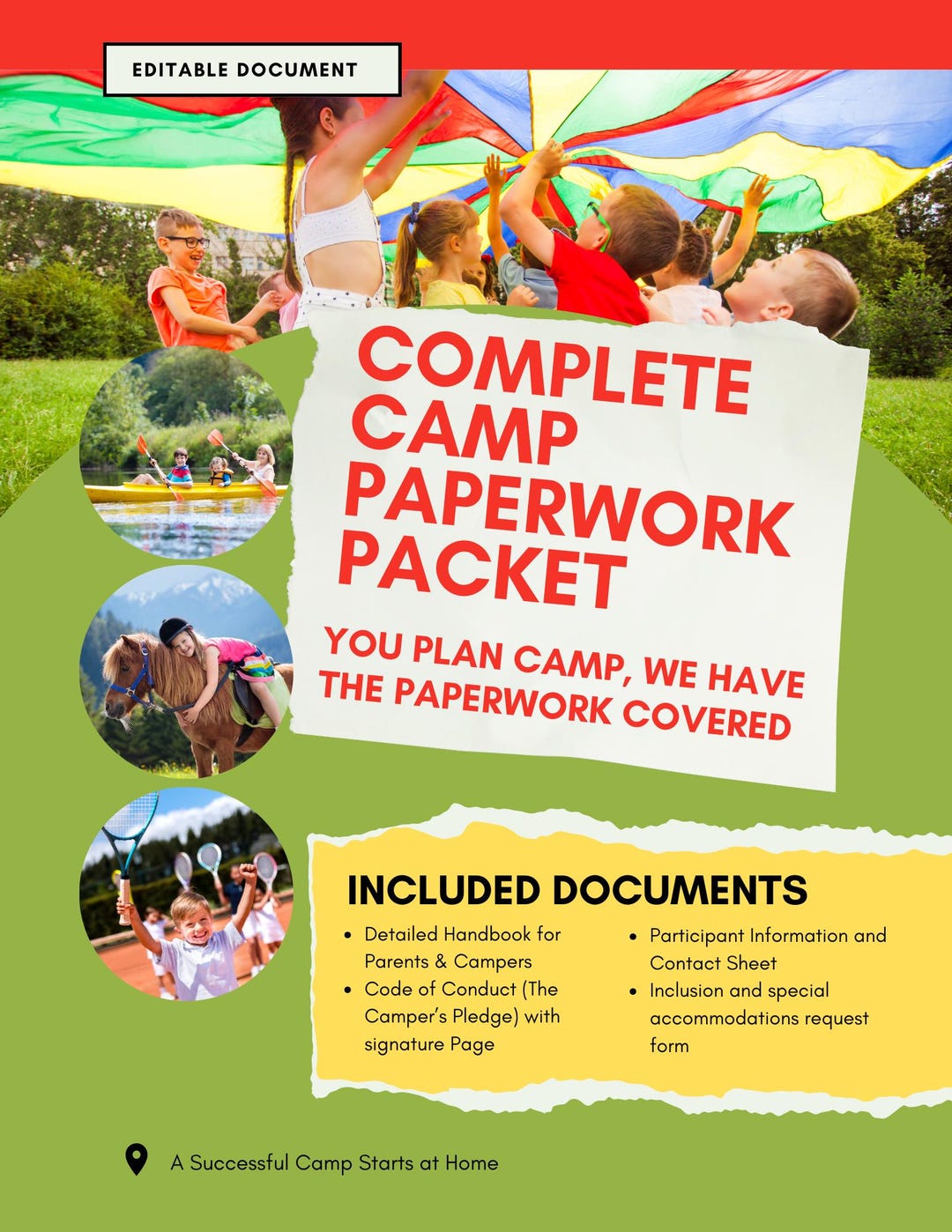 Editable Completed Summer Camp Paperwork Packet - Etsy