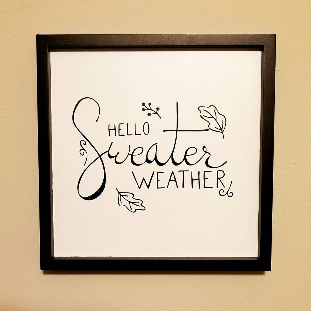 Hello Sweater Weather Fall, Autumn Decor Wooden Hanging Sign - Etsy