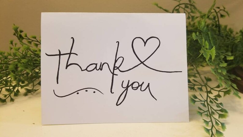 4 Pack Cursive 46 Thank You Cards - Etsy